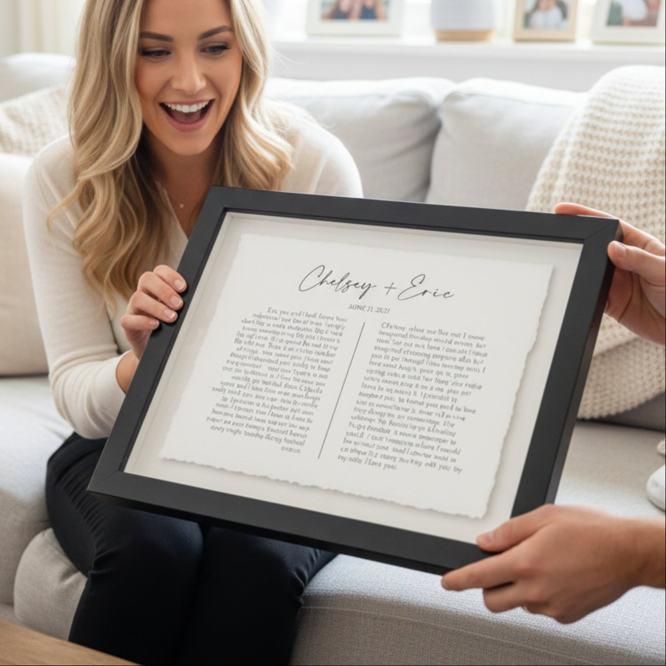 Personalized Wedding Vows Print Float Mounted Frame | 1st Anniversary ...
