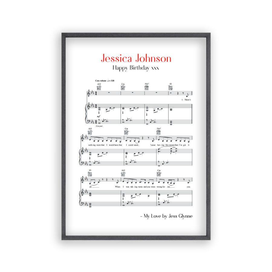 Personalized Song Sheet Music Print | Customize For New Home, Birthday ...