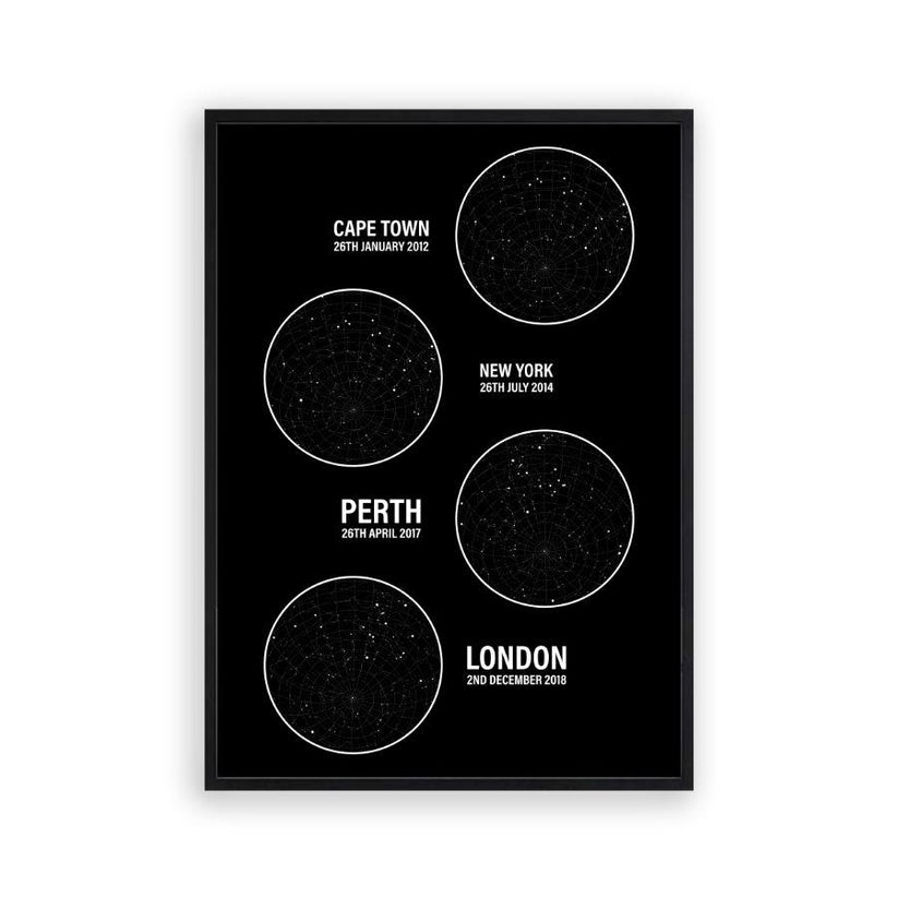 Personalized Star Map Multiple Locations Print – Blim & Blum