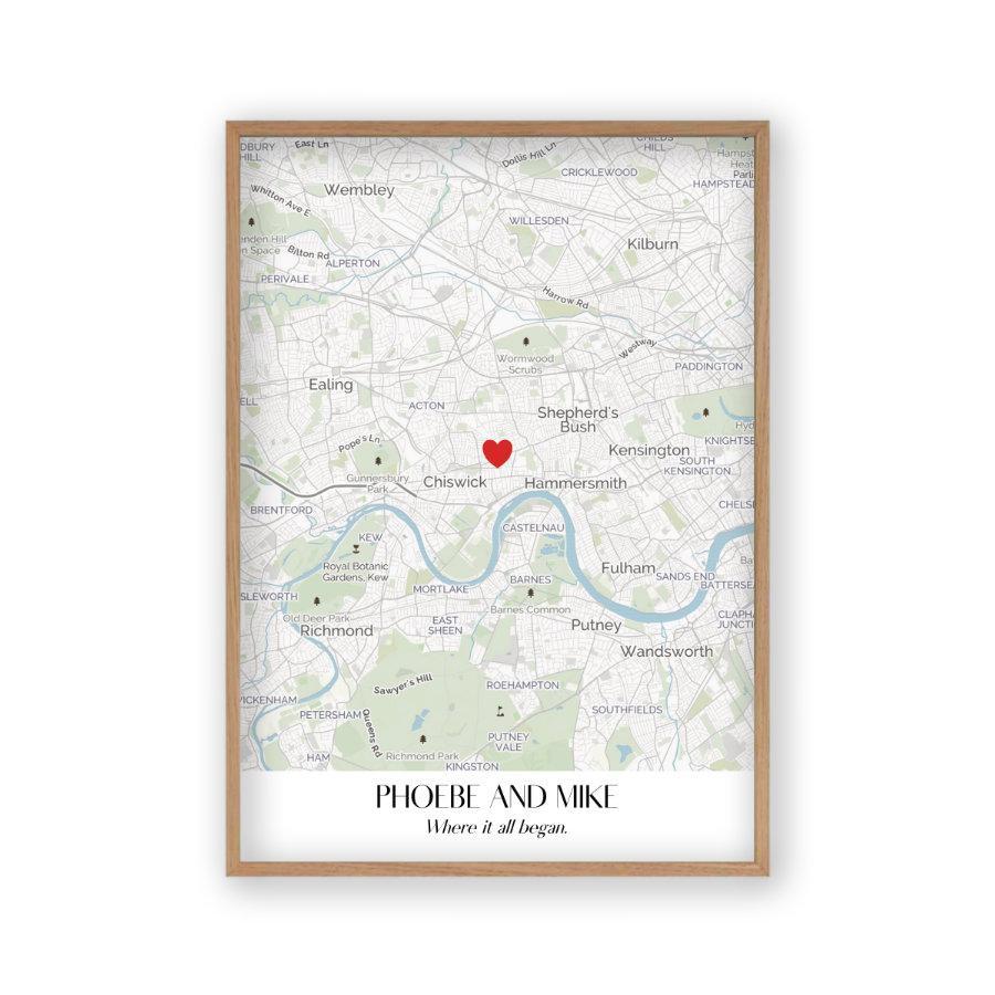 Personalized Special Place Map Print. Any Location In The World, Where ...